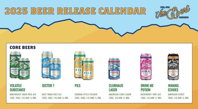 Von Ebert Brewing Releases 2025 Beer Calendar, Adds 12 oz 6-Pack of ...